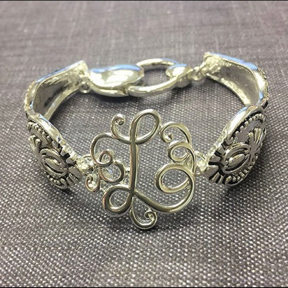ZokyDoky | Jewelry | Antiqued Silver Filigree Monogram Braceletsnwt ...